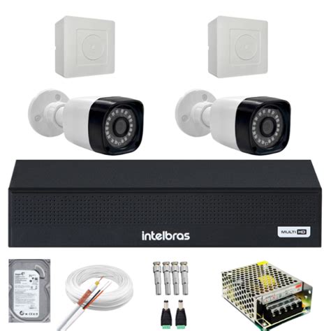 Kit 2 Câmeras de Segurança Full HD 1080p 3MP Bullet 20 Metros