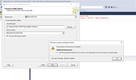 Sql Server Importing XLXS In Microsoft SSMS Stack Overflow