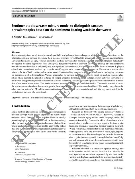 sentiment topic sarcasm mixture model to distinguish sarcasm prevalent topics based on the