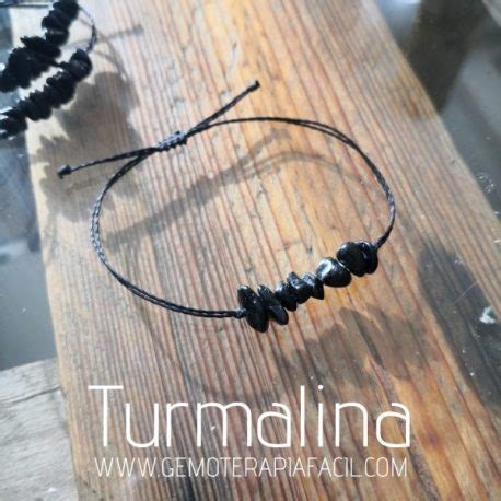 Pulsera turmalina negra chips adaptable Gemoterapia Fácil Tienda