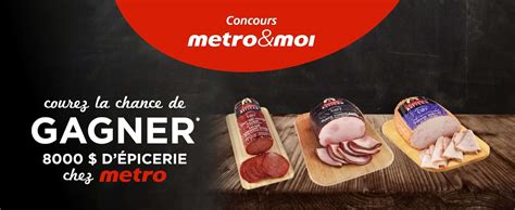 Une carte cadeau Metro de 8000 à remporter Quebec Rabais Gratuits