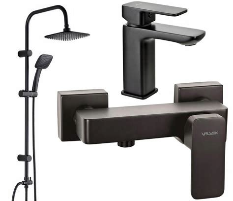 VALVEX LOFT BLACK POLSKA Bateria Prysznicowa Umywalkowa Deszczownica