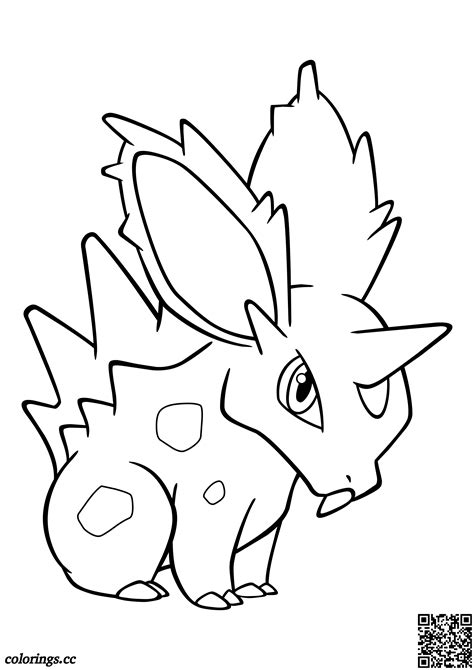 032 Nidoran livro de colorir Pokémon livro de colorir Colorings cc