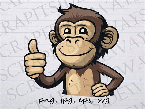 Daumen Hoch Affe Clipart Vektor Grafik Svg Png Eps Etsy De The Best