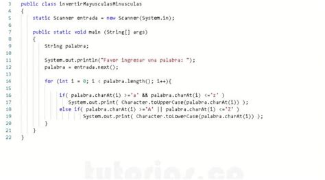 Ciclo For Java Invertir Mayusculas Y Minusculas Tutorias Co