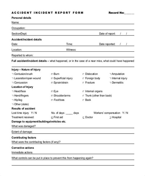 FREE 13 Sample Incident Report Forms In PDF MS Word Excel ReportForm Net