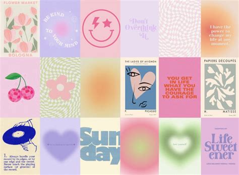 Danish Pastel Aesthetic Wall Collage Kit Danish Pastel Etsy India