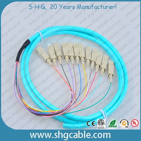 12 Core Sc Upc 50 125um Om3 Mm Bunch Fiber Optical Pigtail Fiber