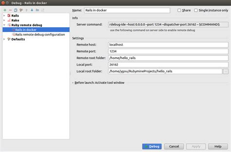 debug rails app inside docker use intellij rubymine stack overflow