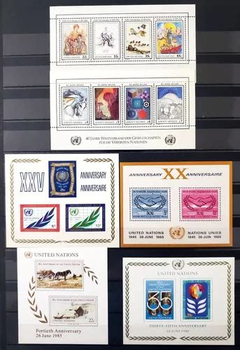 Naciones Unidas 6 Hojas Souvenir Diferentes Mint Timbres