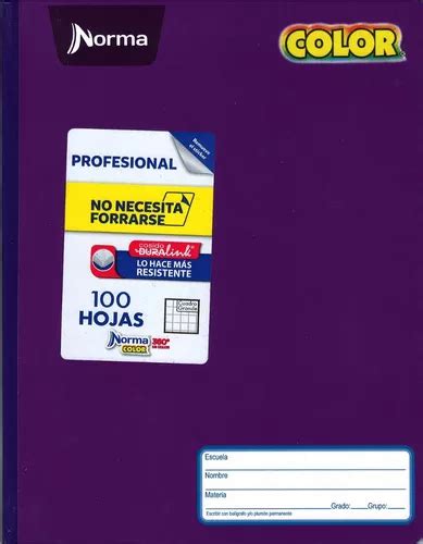 Libreta Norma Profesional Cosida Color Hojas C