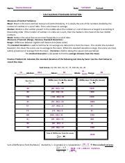 Practice Problem Calculate The Standard Deviation Of The