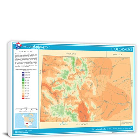 Colorado Annual Precipitation Map 2022 Canvas Wrap
