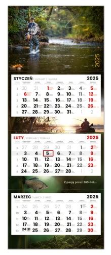 Kalendarz Trójdzielny 2025 Wędkarz Sklep terminarze pl