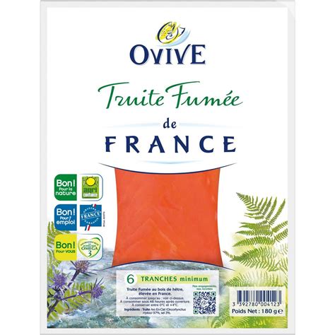 OVIVE Ovive Truite fumée au bois de hêtre élevée en France en tranches