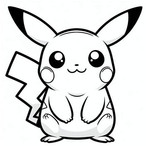 Desenho De Pikachu Sentado Para Colorir Utilize Agora
