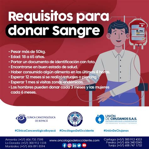Requisitos para donar Sangre Oncólogos del Occidente S A S Zentria
