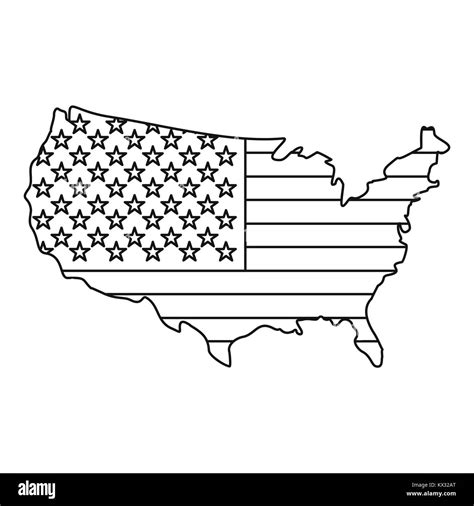 American Map Icon Outline Style Stock Vector Image Art Alamy