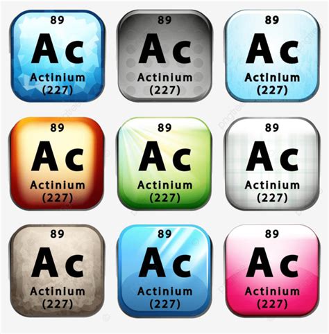 The Chemical Element Actinium Nuclear Quantum Symbol Vector Nuclear