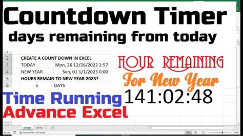 Excel Countdown Days Remaining From Today Excel Countdown Time Days