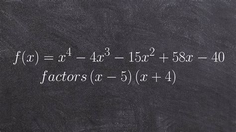 determining factors and listing the zeros of a polynomial using synthetic division youtube