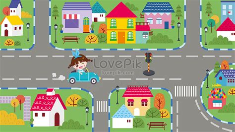 Pueblo De Dibujos Animados PSD Ilustraciones Imagenes Descarga Gratis