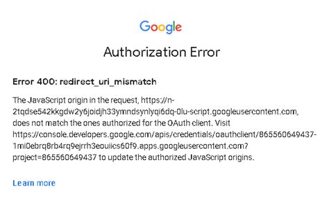 Google Sign In For Web App Using Apps Script Project Error