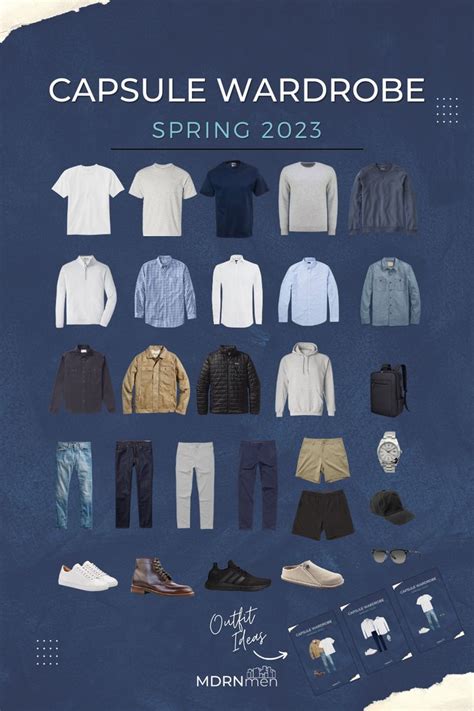 Spring Capsule Wardrobe Template For Men In 2023