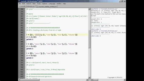 python course lecture 8 课程8 字典 dictionary 的用法讲解 youtube