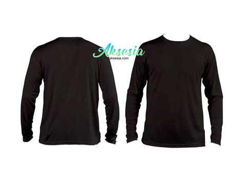 Template Desain Kaos Lengan Panjang Hitam Vektor Mockup 55 OFF