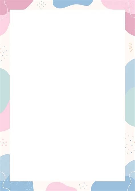 Pastel Playful Cute Abstract Blank Page Border A In Pastel
