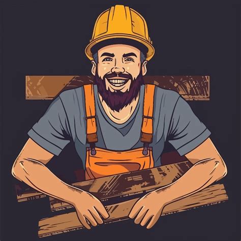 Um desenho animado de um homem barbudo uma faca na mão vetor
