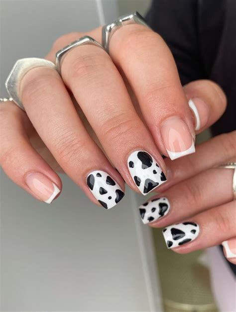 White Cow Print Nail Art Ankarastyle