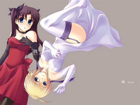 Artoria Pendragon Saber And Tohsaka Rin Fate And More Danbooru