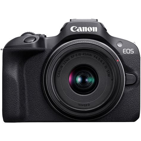 Canon EOS R100 Mirrorless Camera With 18 45mm Lens 6052C012 B H
