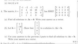 4 the matrix a has rref a find all solutions to