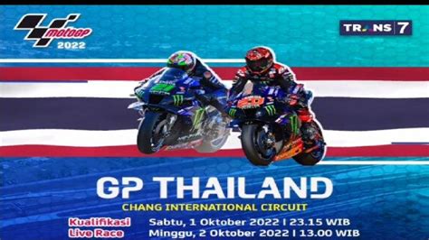 Live Streaming Trans7 Moto GP Thailand 2022 Cek Link TV Online Siaran
