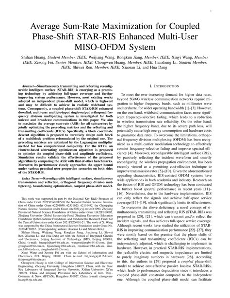 pdf average sum rate maximization for coupled phase shift star ris enhanced multi user miso