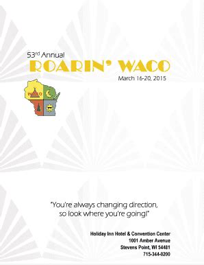 Fillable Online WACO B2013b 50 Year Convention Fax Email Print PdfFiller