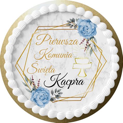 OPŁATEK NA TORT KOMUNIJNY KOMUNIA PERSONALIZACJA 11942273494 Allegro pl