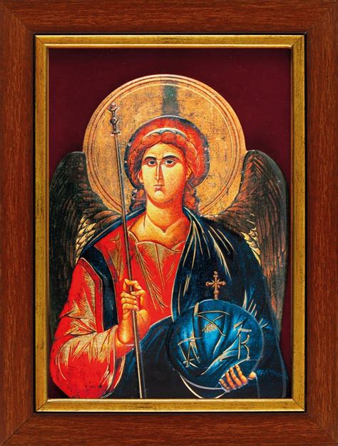 Święty Michał Archanioł Ikona żywiczna w ramce 12348505517