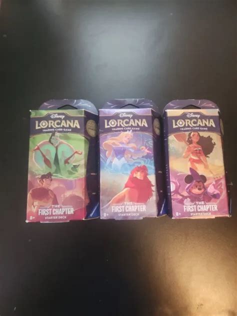 DISNEY LORCANA THE First Chapter Starter Deck Set Of 3 New Factory