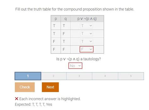 solved fill out the truth table for the compound proposition