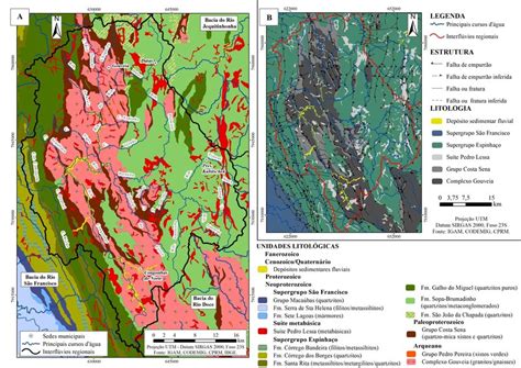 Quadro Geol Gico Regional A Mapa Das Unidades Litol Gicas B Mapa