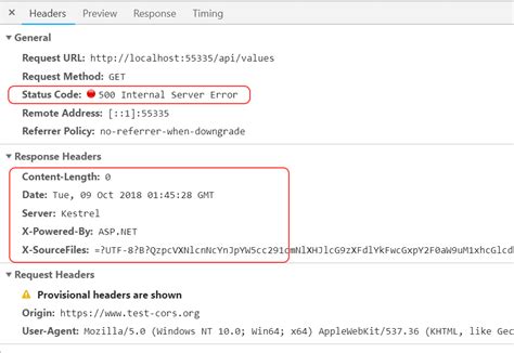 cors and exceptions on asp core