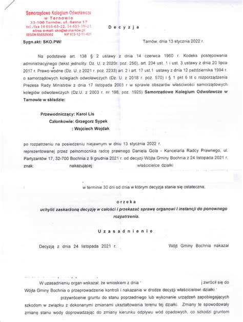 kancelaria radcy prawnego daniel gola Uwzględnione odwołanie od