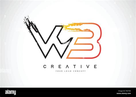 WB Creative Modern Logo Design Vetor With Orange And Black Colors