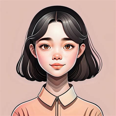Maravillosa niña avatar digital ilustración en un fondo limpio niña