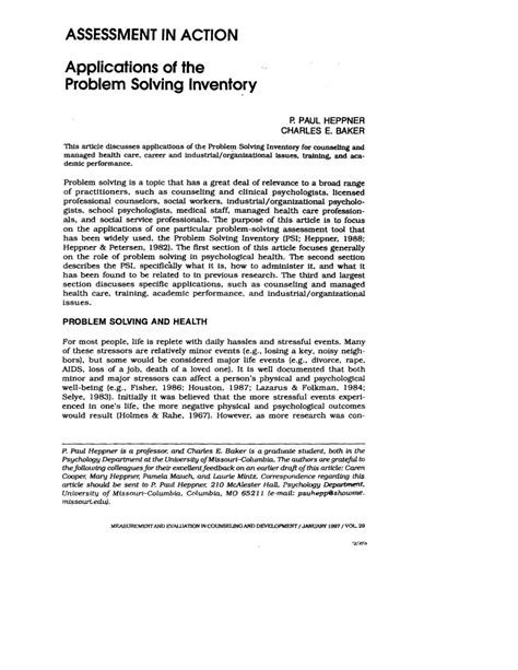 pdf applications of the problem solving inventory