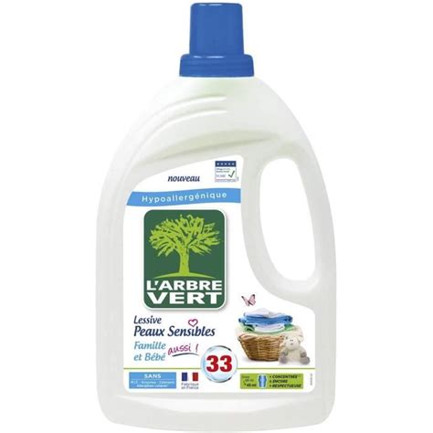 Lessive Liquide pour Peaux Sensibles Famille et Bébé Hypoallergénique
